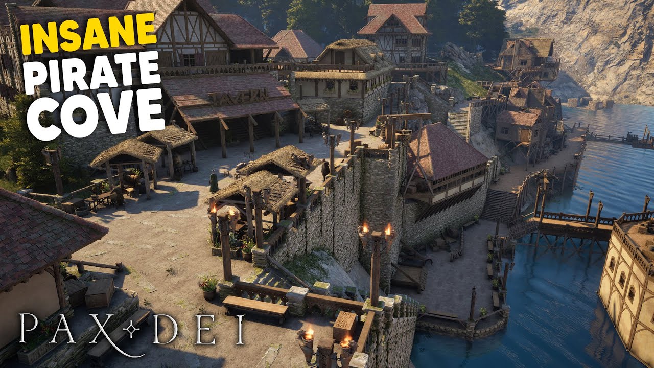 EPIC Pax Dei Settlement Tour, Build in 3 DAYS! The Pirate Cove - YouTube