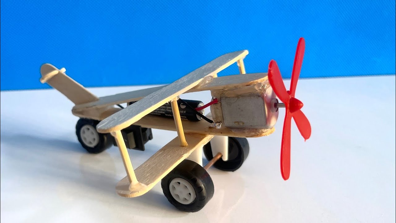 How to make A Plane with DC Motor - Toy Wooden Plane DIY - YouTube