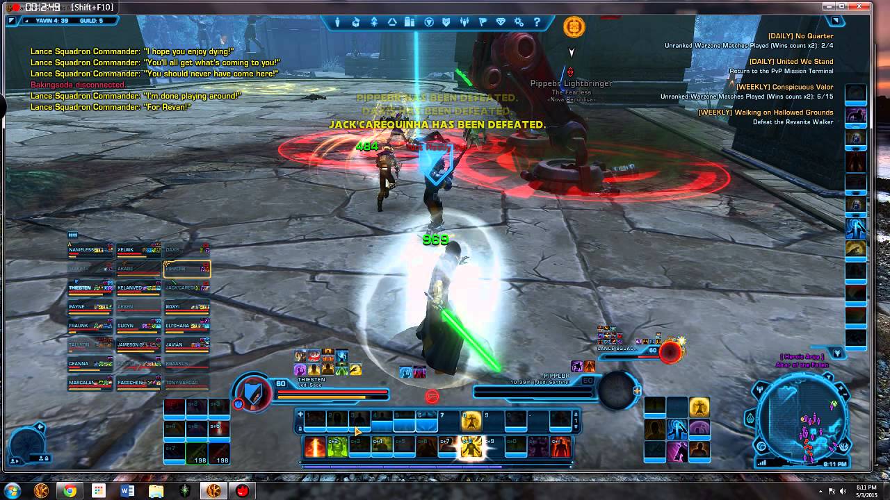 Star Wars: The Old Republic Revanite Walker Take Down - YouTube