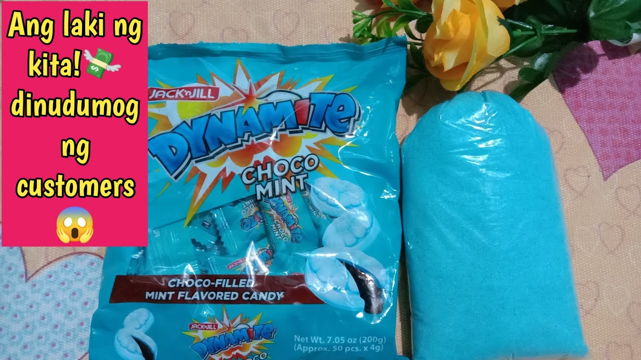 Mix dynamite candy and bubble gum powder you will be amazed the result ...