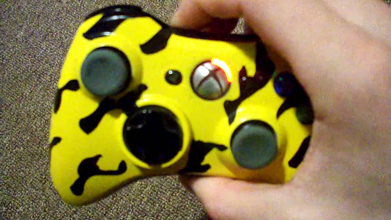 Custom RoL mod for Xbox 360 controller... yellow and black tiger - YouTube
