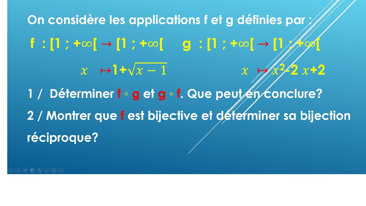 Exercice corrigé: composée de deux applications et bijection réciproque ...