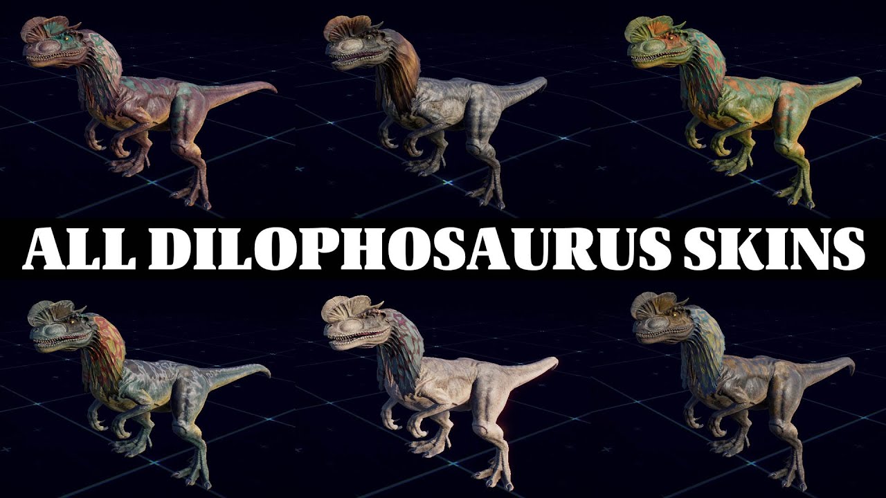 ALL DILOPHOSAURUS SKINS | JURASSIC WORLD EVOLUTION 2 - YouTube