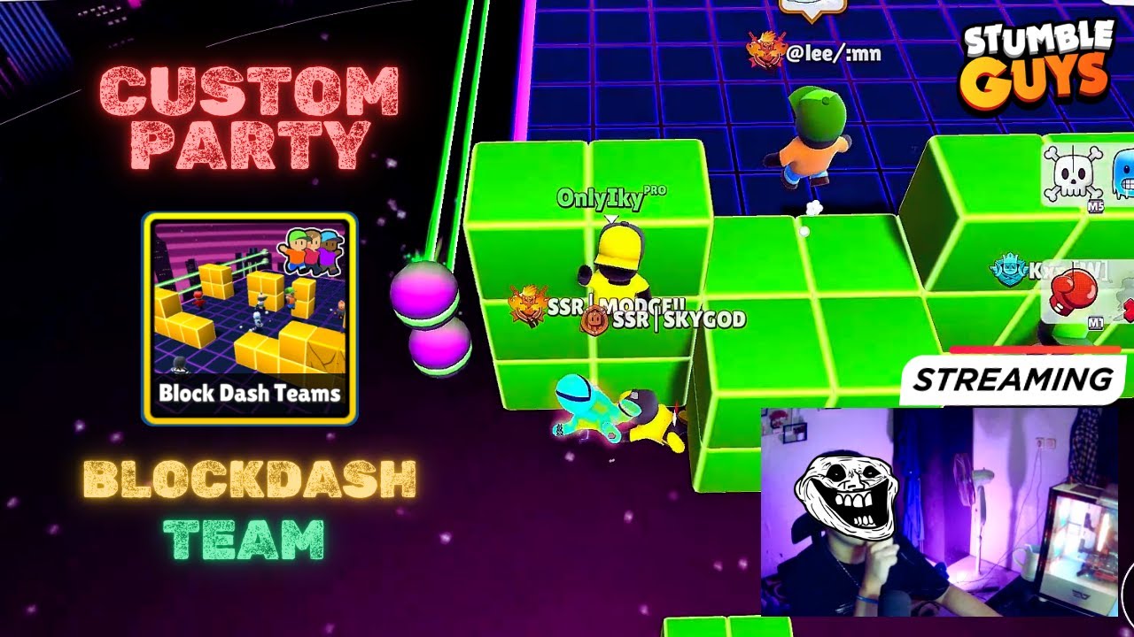 STUMBLE GUYS LIVE | CUSTOM PARTY PLAY BLOCKDASH TEAM - Stumble Guys ...