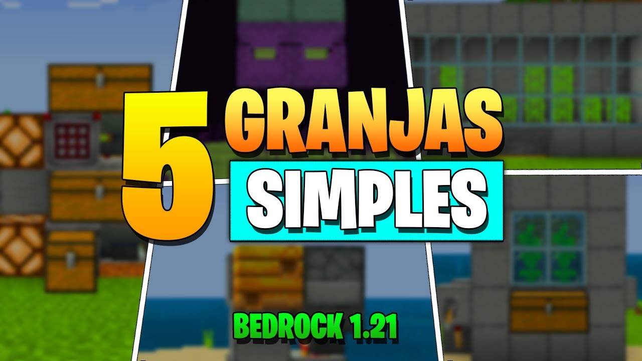 5 GRANJAS SIMPLES para Bedrock 1.21 - YouTube