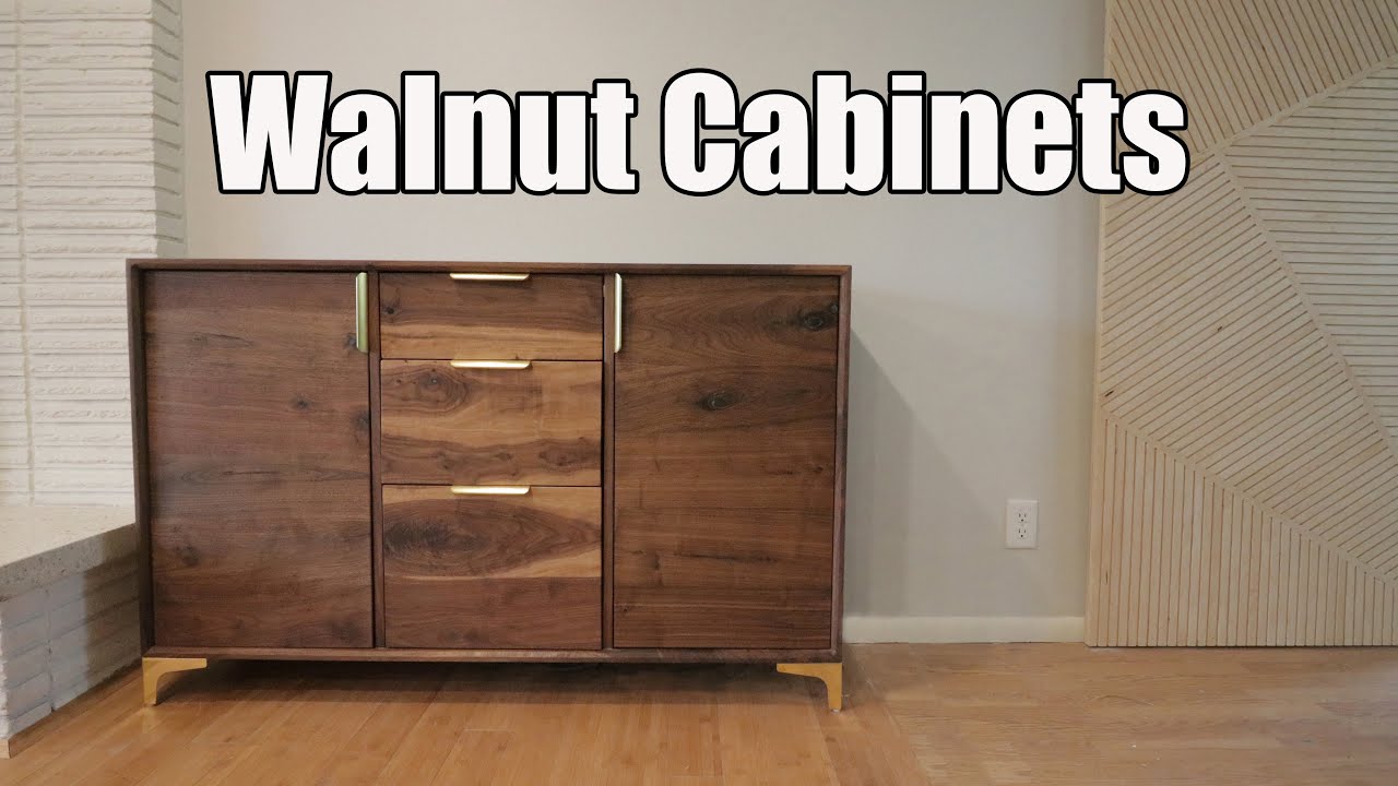 Walnut Cabinets - TV Console - Sideboard - YouTube