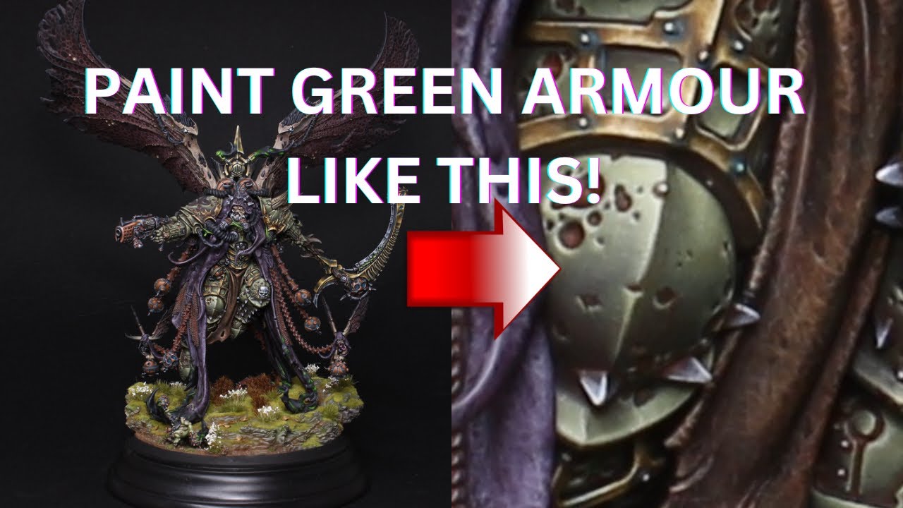 How To Paint warhammer 40k Mortarion’s green armour including glazing ...