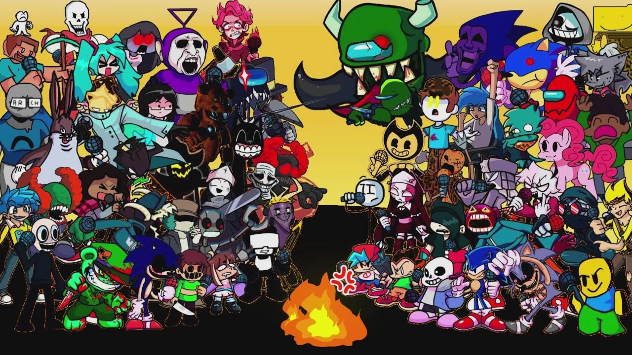 FNF - Ejected But Everyone Sings It vs Mickey - YouTube