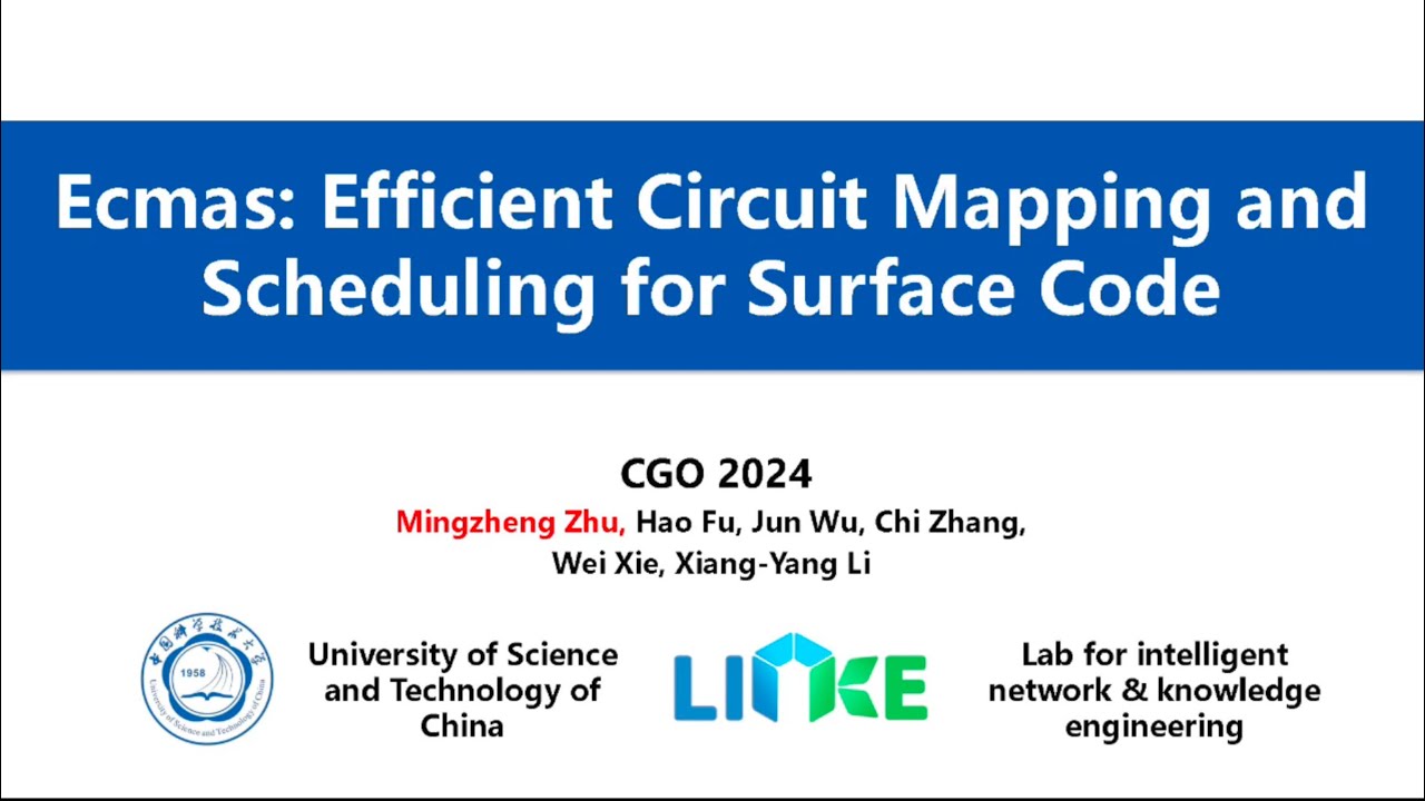 Ecmas: Efficient Circuit Mapping and Scheduling for Surface Code - YouTube