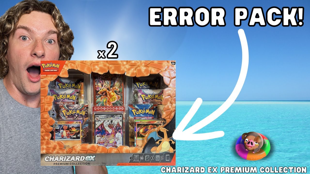 I Opened an ERROR PACK! (2) Charizard EX Premium Collection Box Opening ...
