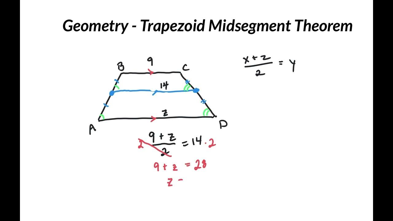 Geometry Trapezoid Midsegment Theorem - YouTube
