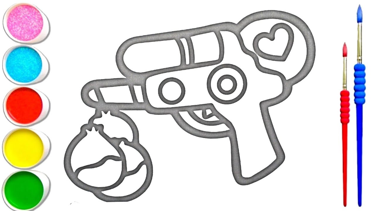 how to Draw a Beautiful ️ Water gun | How to Draw water gun 🔫 drawing ...