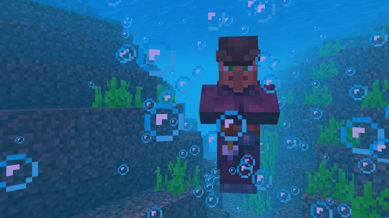 This Minecraft villager lives underwater in Minecraft.. - YouTube