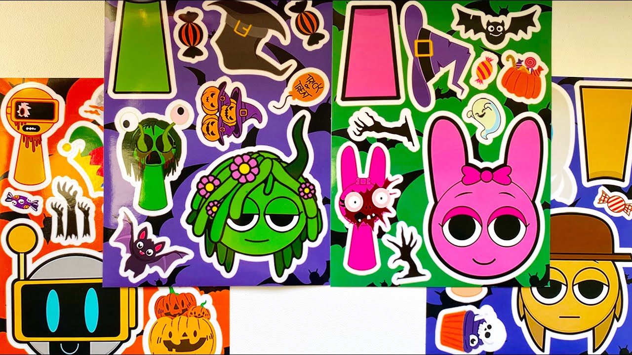 [Paper DIY] Incredibox Sprunki New Edition Sticker Book | Sprunki Cubes ...