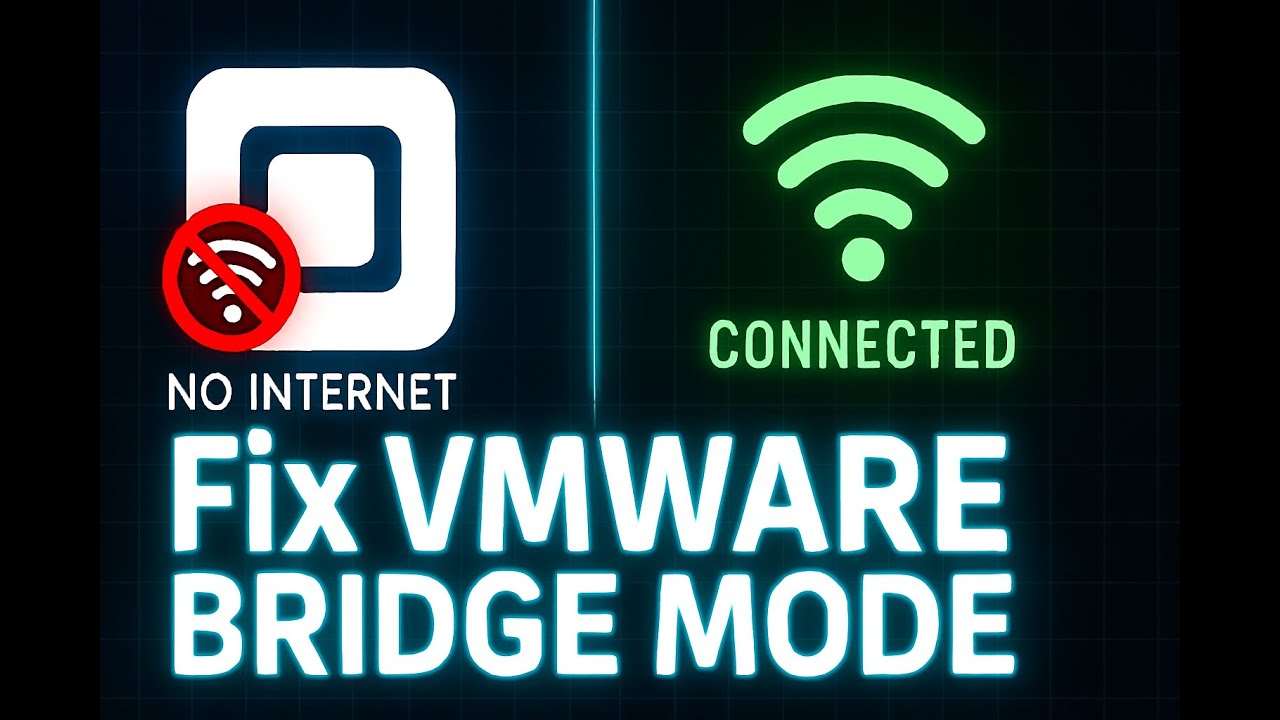 VMware Bridge Mode Internet Connection حل مشكلة - YouTube