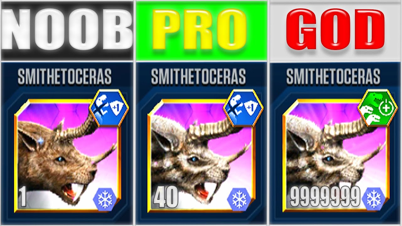 NOOB vs PRO vs GOD - SMITHETOCERAS SUPER MODs (999+) - JURASSIC WORLD ...