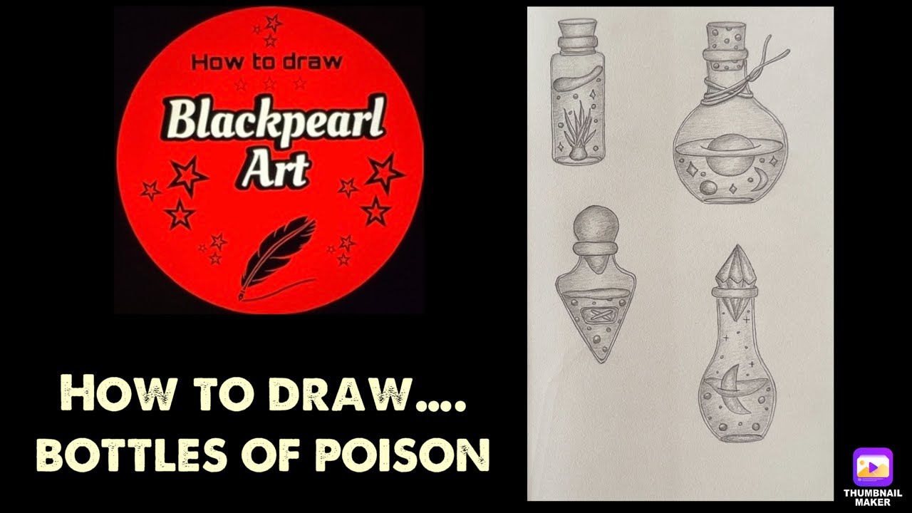 How to draw....bottles of poison - YouTube