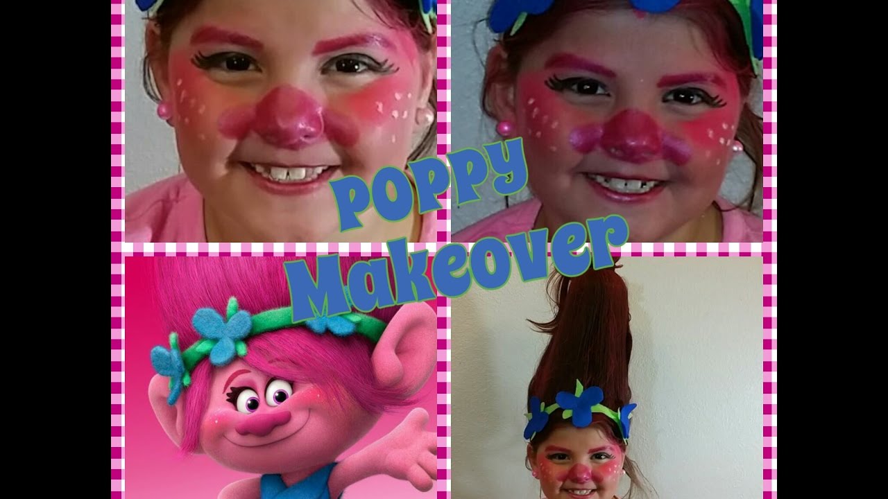 POPPY MAKEUP AND HAIR - YouTube