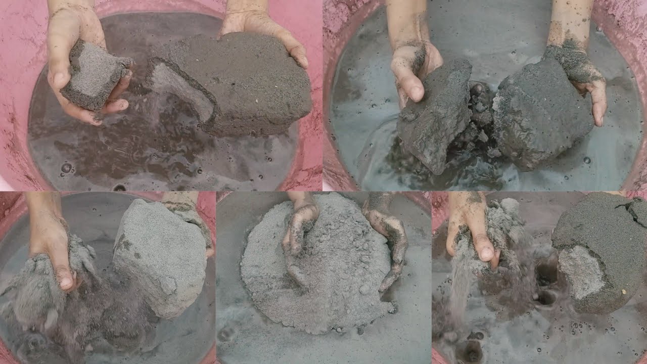 super soft sand broken slabs water crumbling and sand pouring | oddly ...