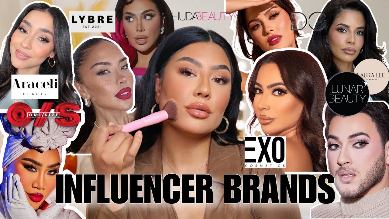 FULL FACE OF INFLUENCER MAKEUP BRANDS!! - YouTube