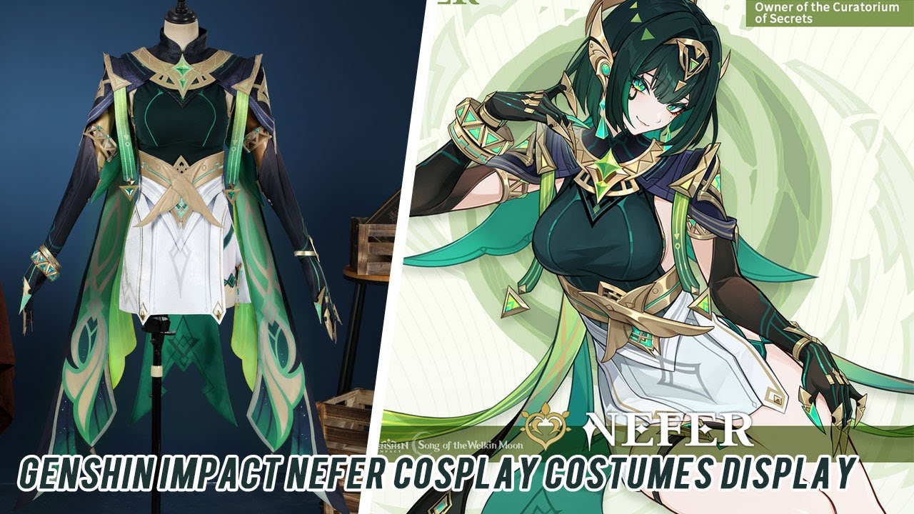 Genshin Impact Nefer Cosplay Costumes Display - YouTube