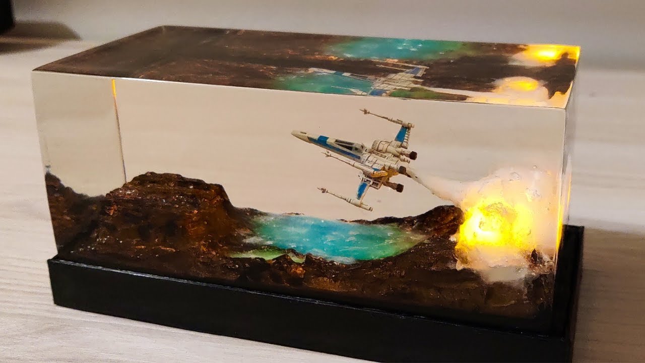 STAR BATTLE resin DIORAMA- spacecraft explosion - RESIN art TUTORIAL ...