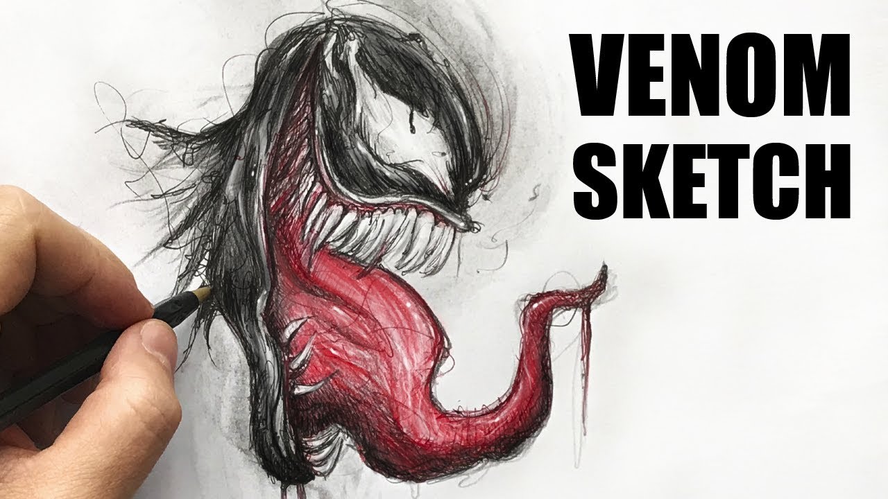VENOM sketch done with graphite pencil by Juan Perednik - YouTube