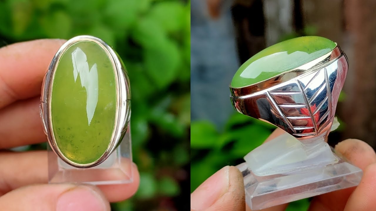 Kereen! Ring perak kombinasi handmade dengan batu lumut sungai dareh ...