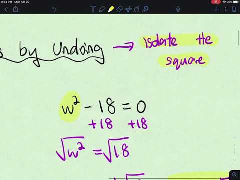 Solving Quadratic Equations by Undoing - YouTube