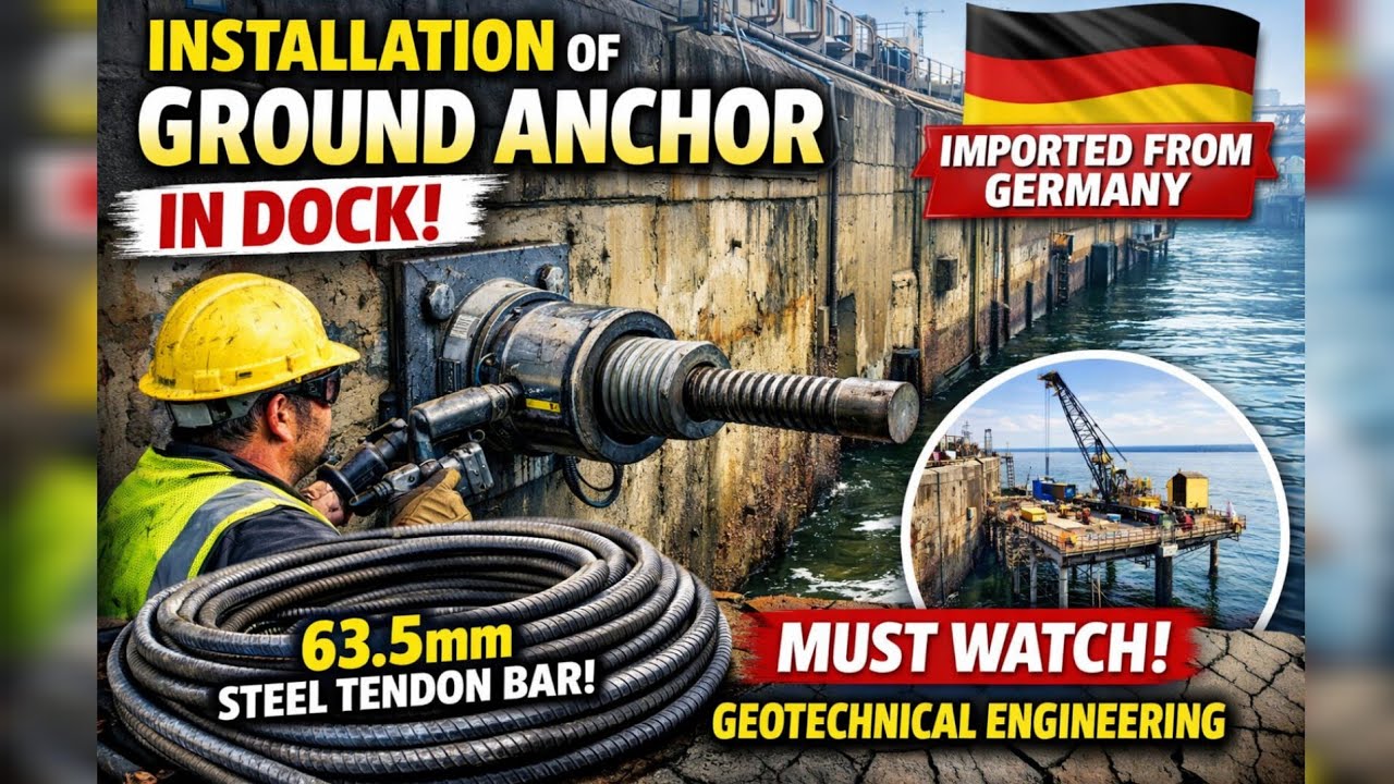 Ground Anchor Installation | Steel Tendon Bar | 26 Meter Length ...