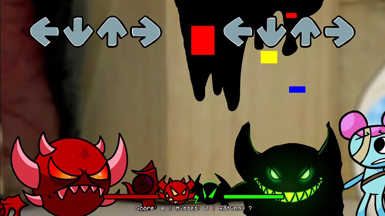 FNF Smiling Critters vs Geometry Dash Frontiers Sings Sliced | Friday ...