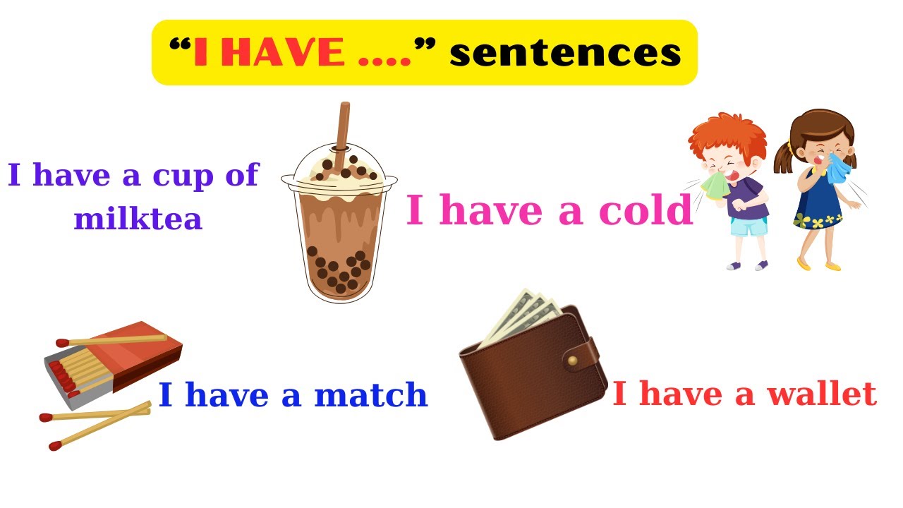 English For Kids | "I HAVE ..." sentences | English Sentences | Listen ...