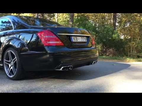 S500 with S63 AMG mufflers Exhaust Sound W221 acceleration