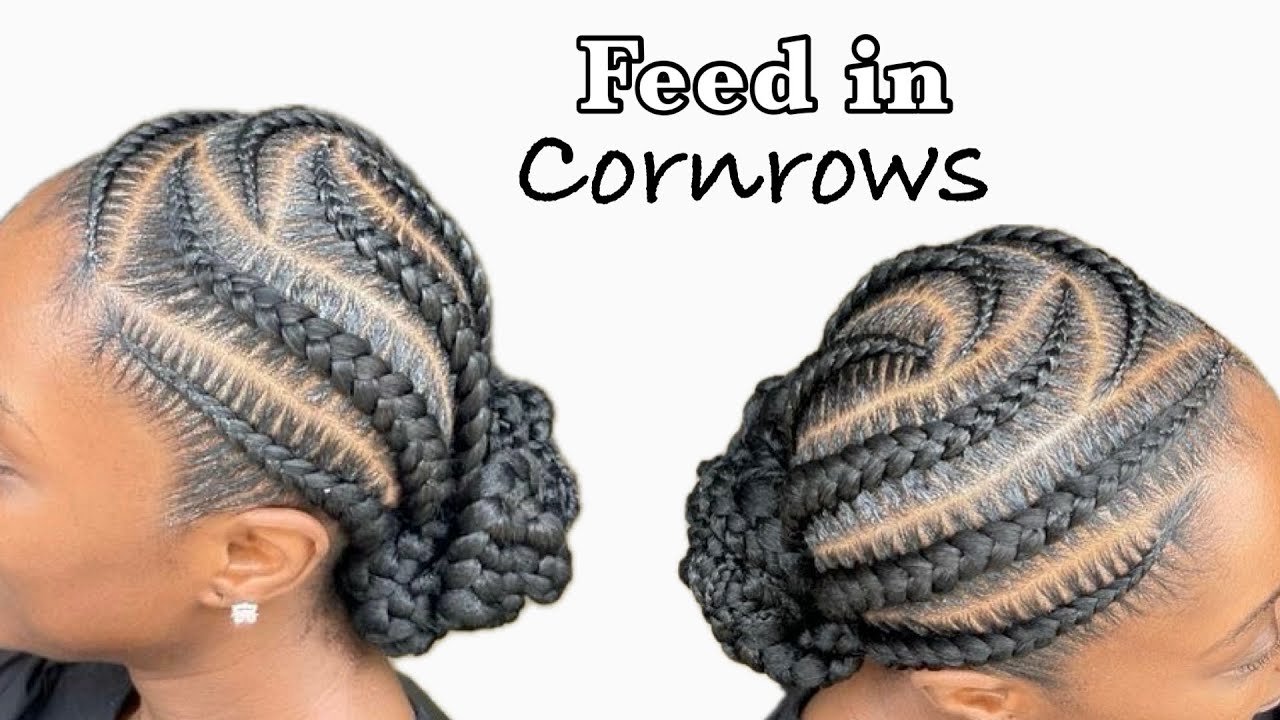 How To Do Feed In Cornrow Braids On Yourself! | Beginner Friendly - YouTube