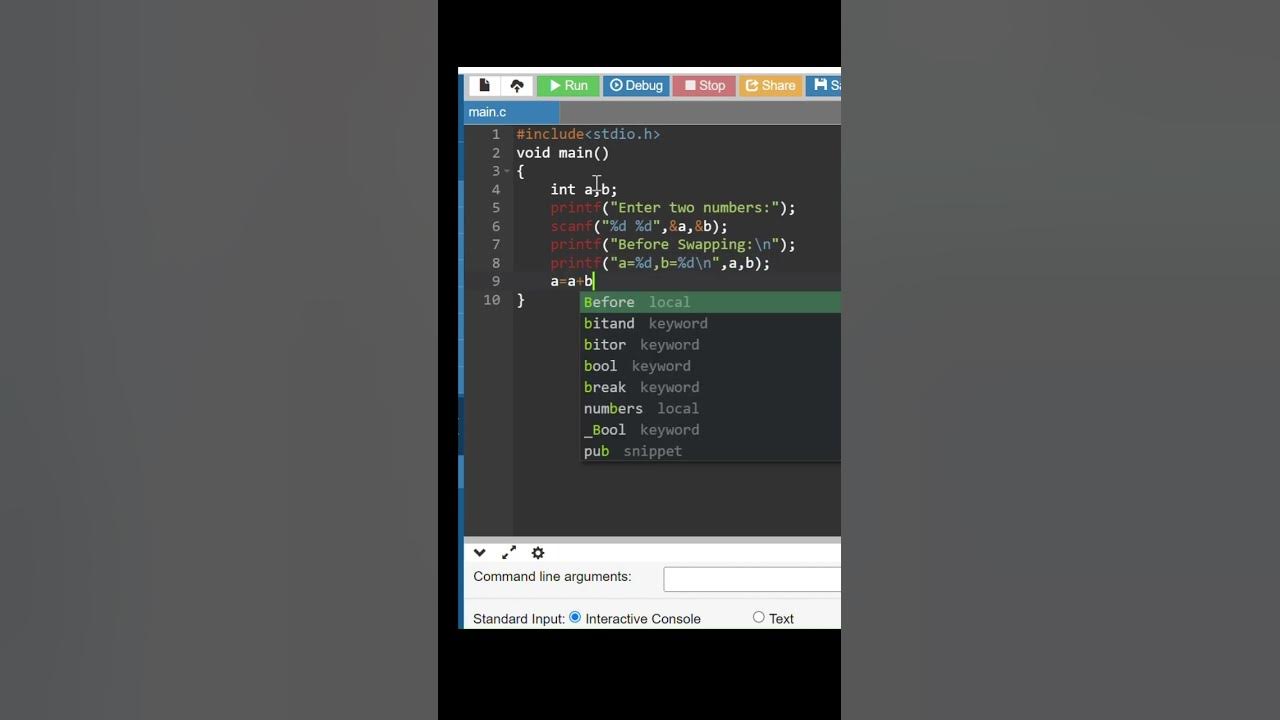 C program to swap two numbers without third variable #cprogramming #trending #coding # ...