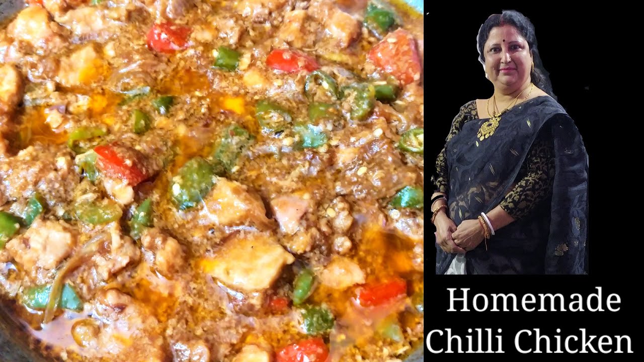 চিলি চিকেন রেসিপি // Homemade Chilli chicken recipe //Restaurant style recipe // Mom's magic ...