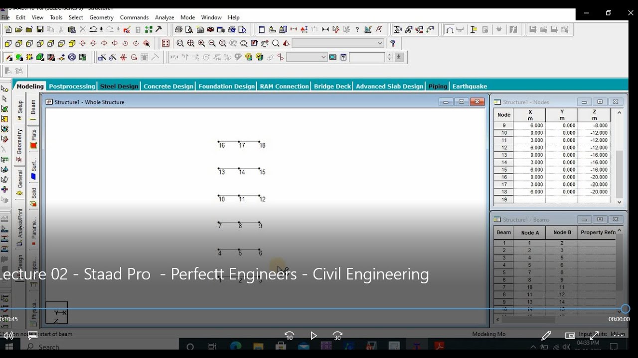 Staad Pro Tutorial- Lecture-2- Member Indices or Add beam and Column ...