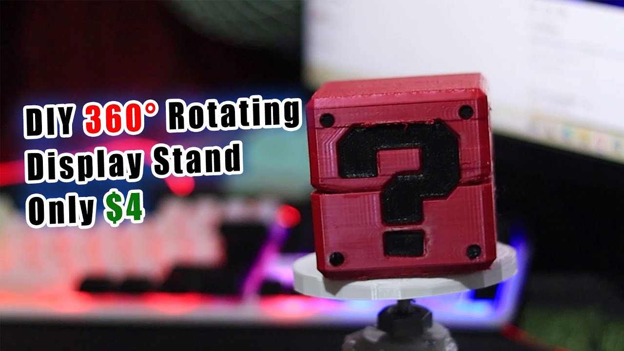 How to Make a 360° Rotating Display Stand at Home 12V Motor + 3D ...