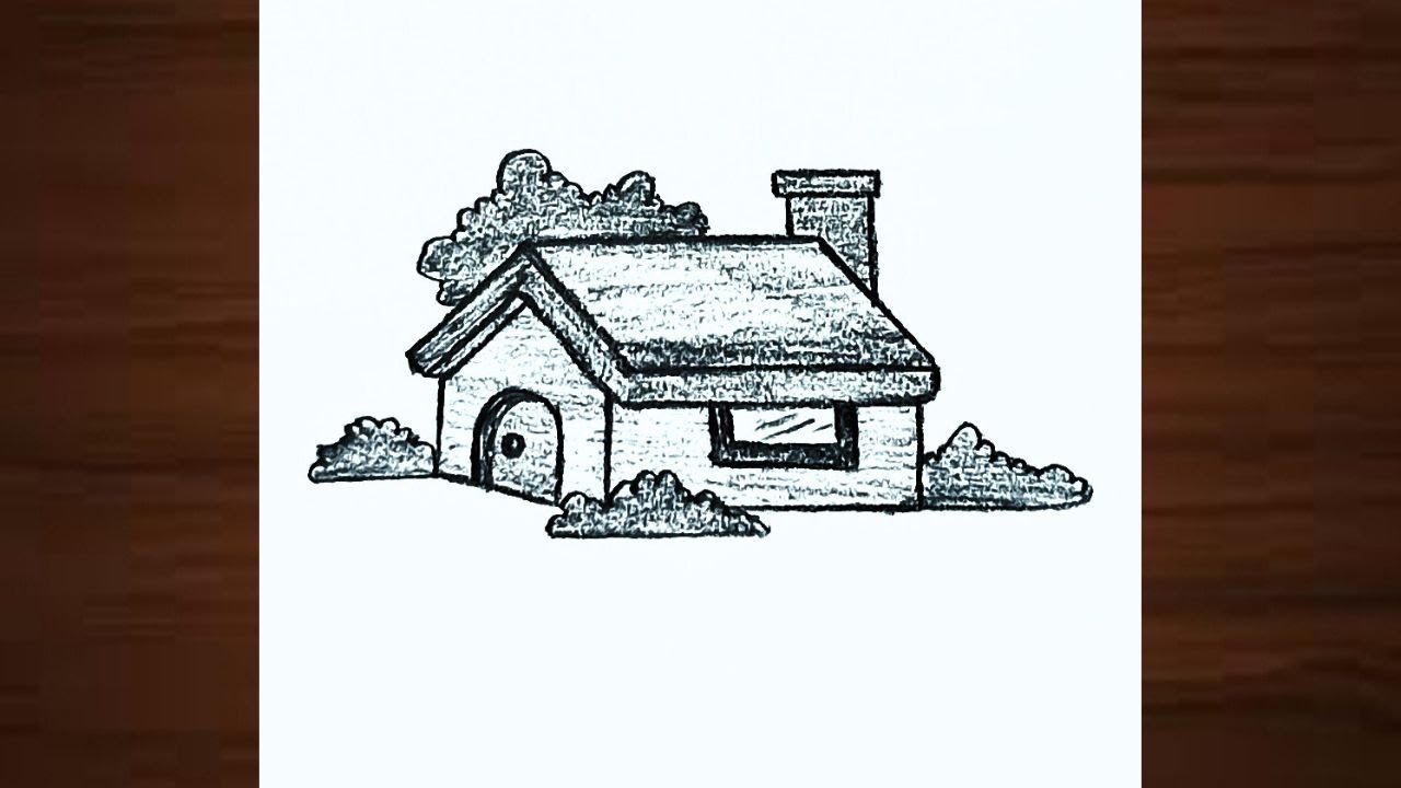 Old House Drawing Ideas || Nature Scenery Drawing Tutorial Step by Step ...
