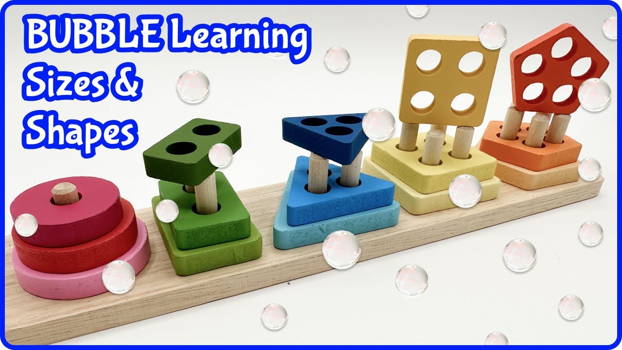 5 Shapes and Sizes with Bubbles|Toy Learning Videos|Toddler Learning ...