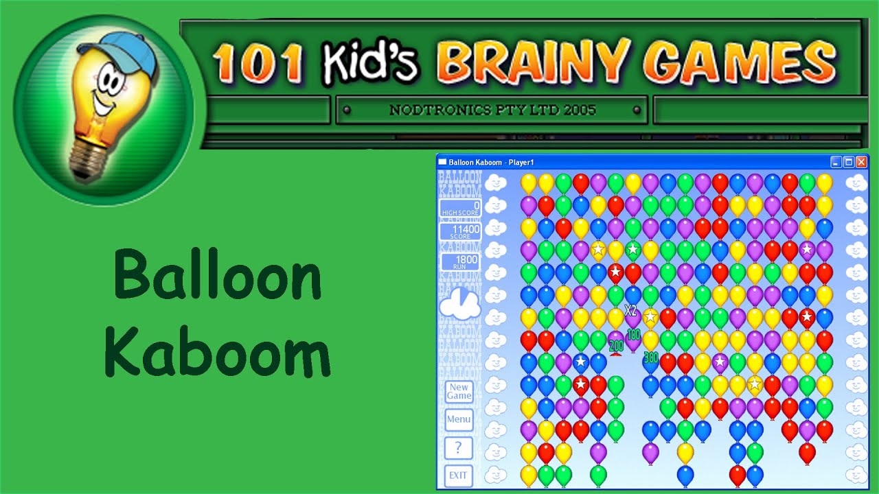 101 Kid's Brainy Games - Balloon Kaboom - YouTube