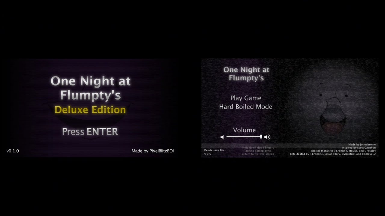 ONaF1/Deluxe Edition Main Menu comparasion - YouTube