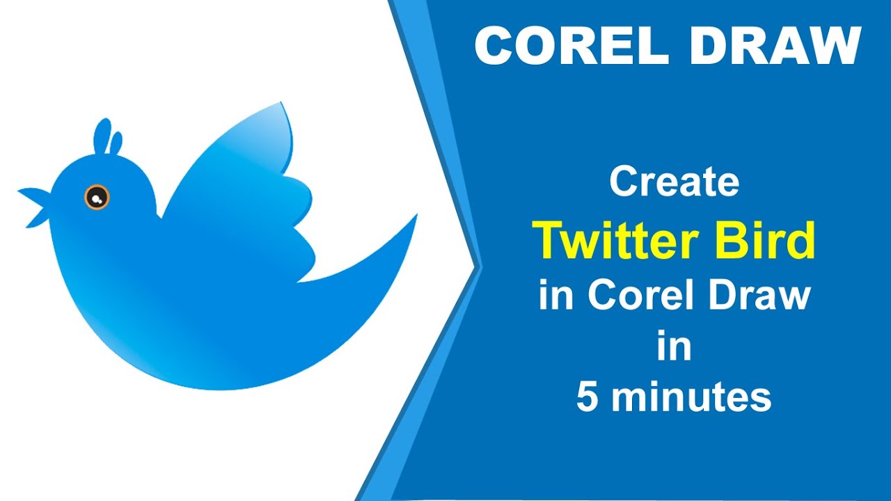 Twitter bird in Corel Draw | Corel Draw Tutorial - YouTube