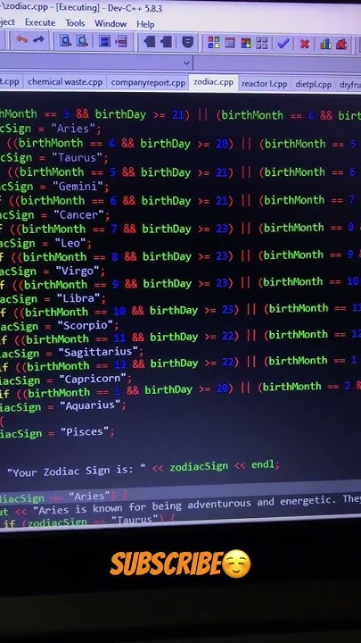 Zodiac Sign Ide Dev C Cppprogramming Youtube