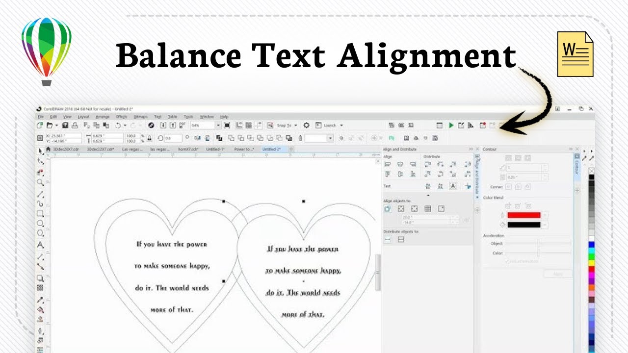 How to adjust line spacing in CorelDRAW (Design Balance) - YouTube