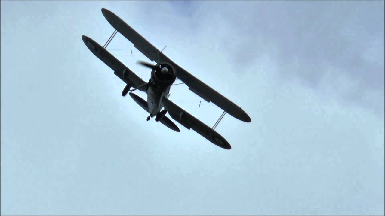 Glorious Gloster Gladiator WW2 biplane fighter with Spitfire ...