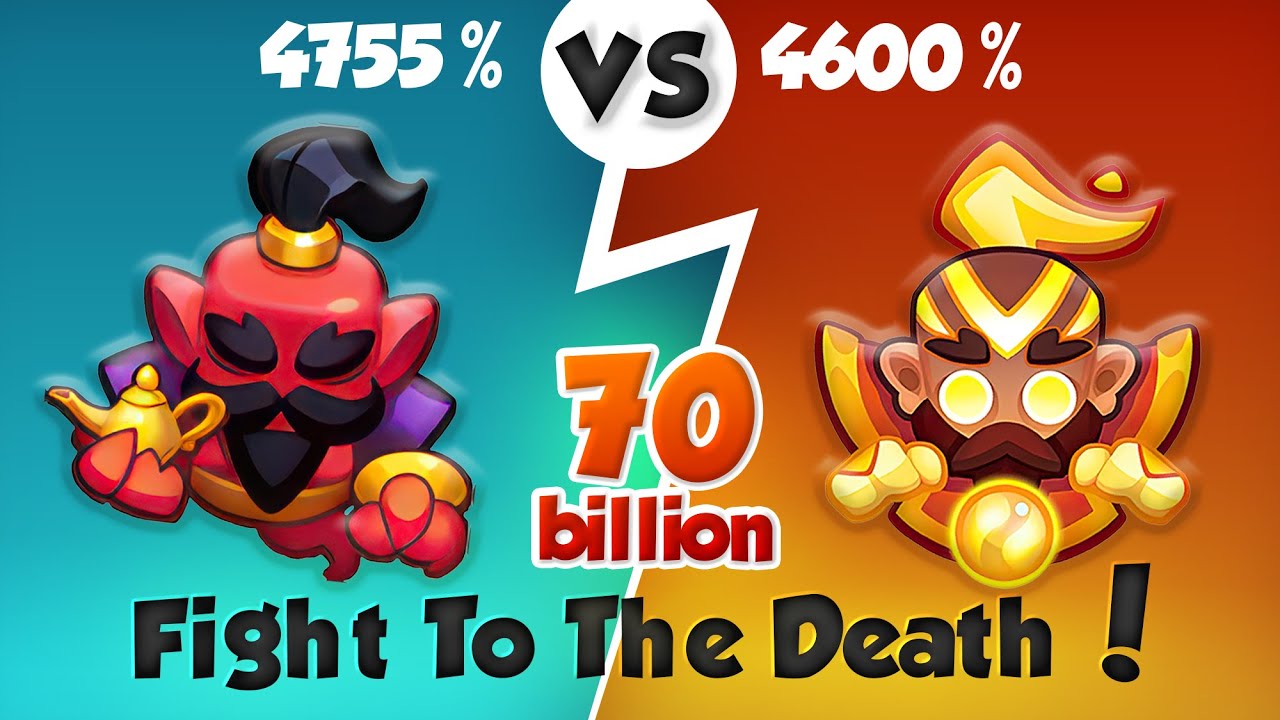 Fight To The DEATH! Genie 4755% vs Monk 4600% | PVP Rush Royale - YouTube