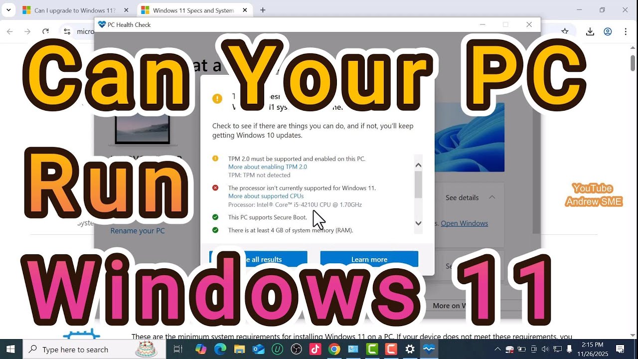 Can Your PC Run Windows 11? How to Check with PC Health Check - YouTube