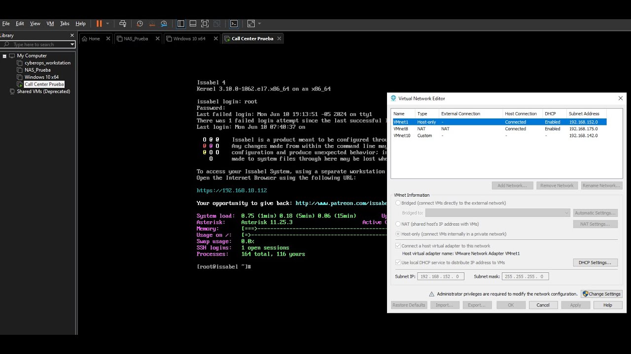 Como configurar el adaptador en modo puente o Bridge VMWare (Issabel ...
