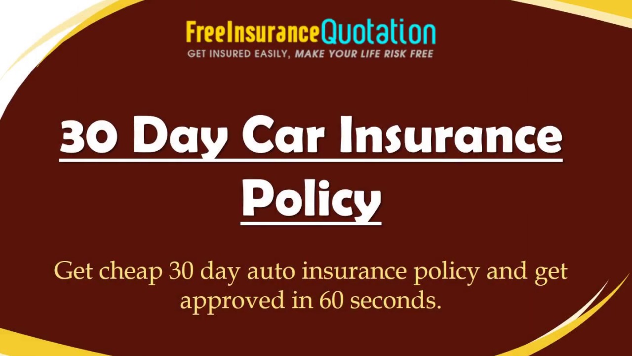 30 Day Car Insurance Policy with an easy approval - YouTube